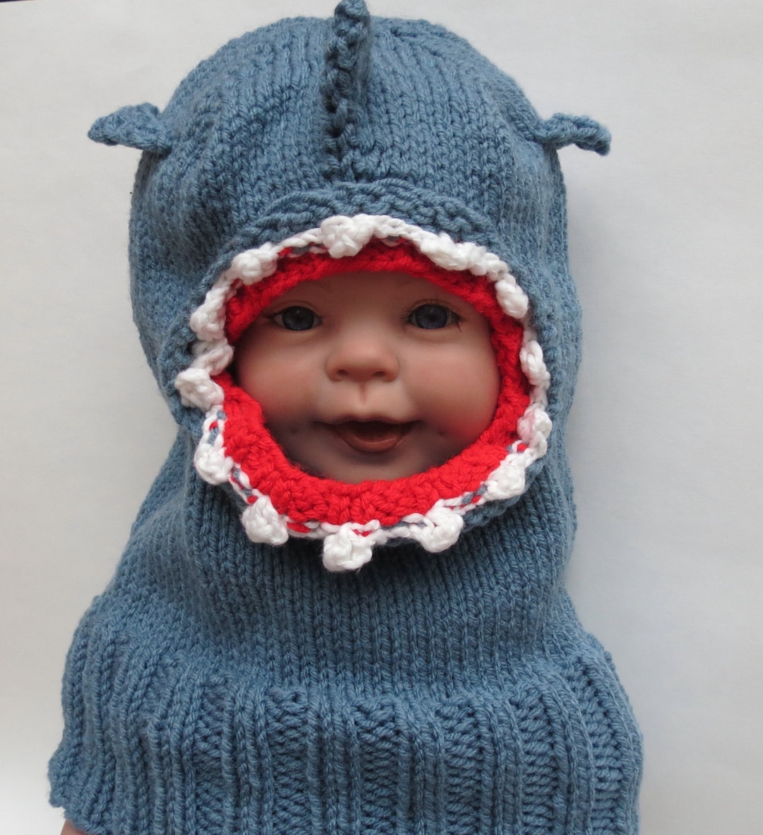 Baby Balaclava Hat, Baby Shark Hat, Childs Warm Winter Hat, Kids Animal ...
