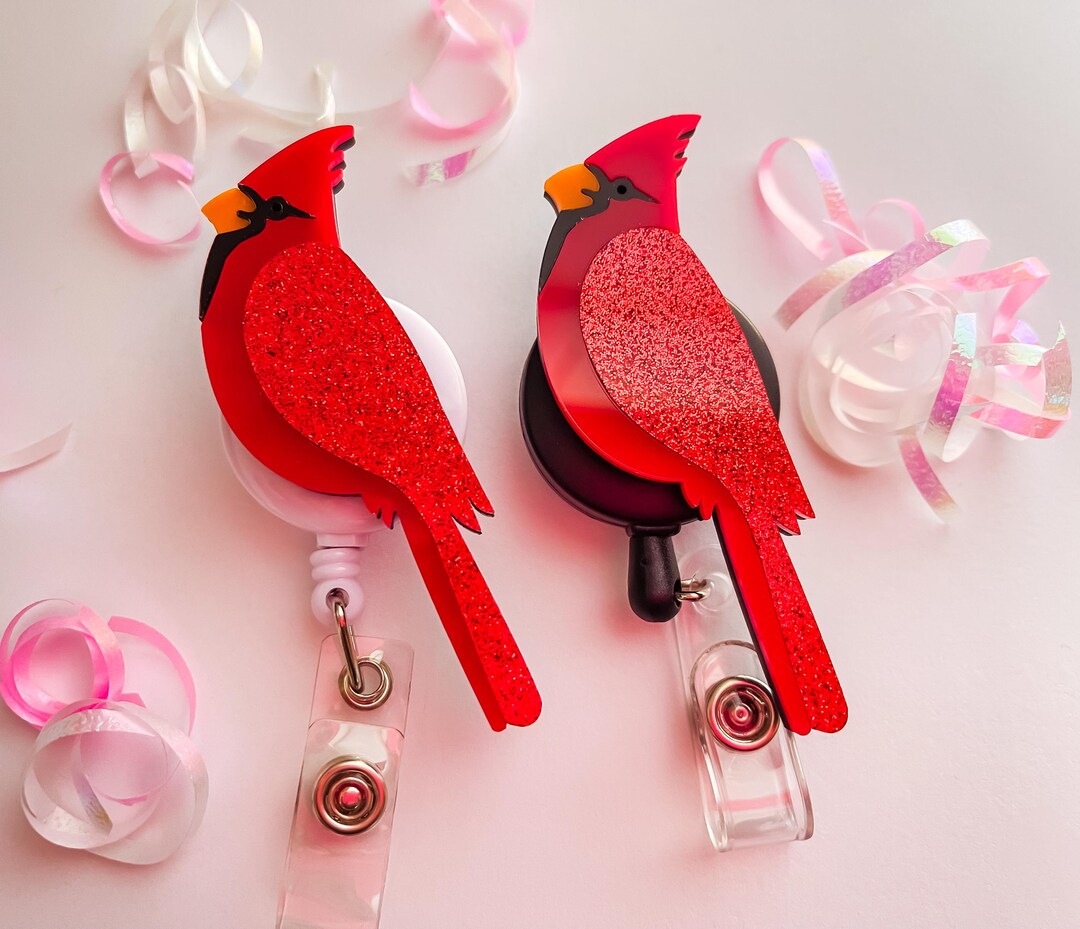 Laser Cut Acrylic Badge - Cardinals - Badge Holder - Retractable Badge ...