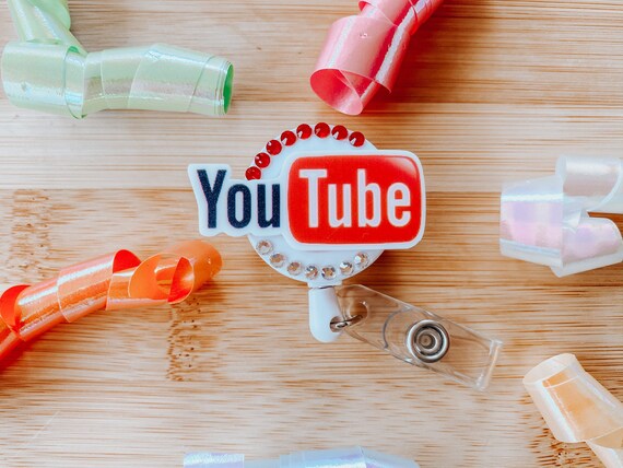 Youtube Badge Rhinestone Badge Holder Bling Retractable | Etsy