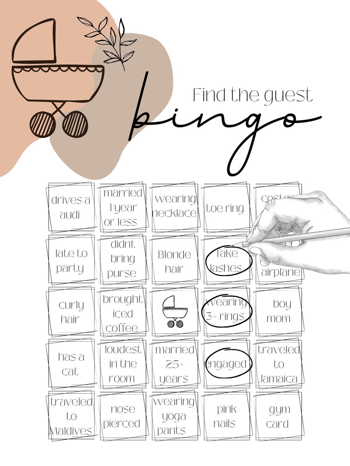 Baby Girl Shower Games, Baby Shower Bingo, Baby Shower Games, Find the ...