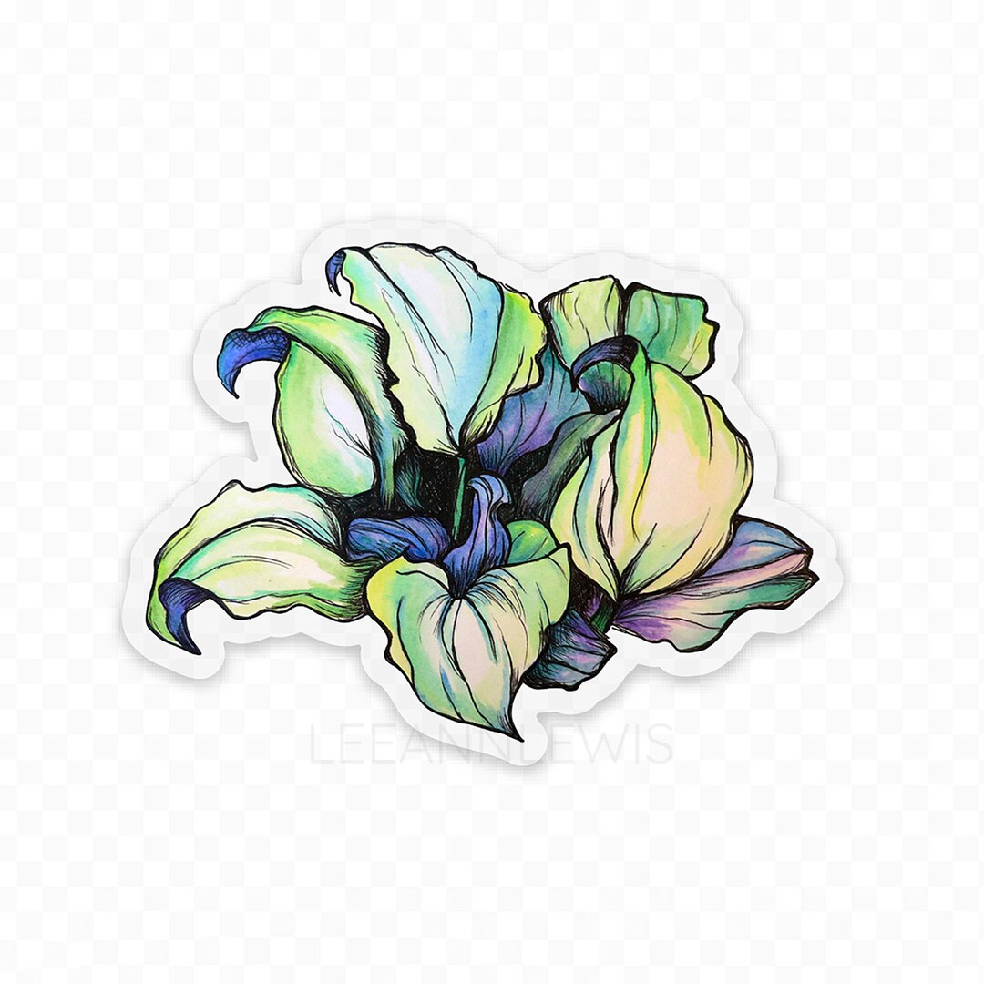 Watercolor Hostas Vinyl Sticker 2.27″ X 3″ | Die Cut Stickers ...