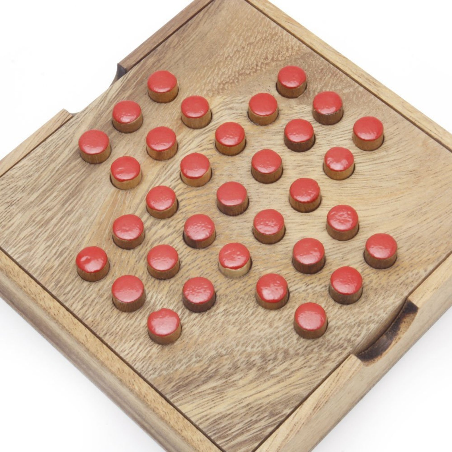 Wooden Toy : Solitaire pins Wooden the Organic Natural Puzzle Game Play ...