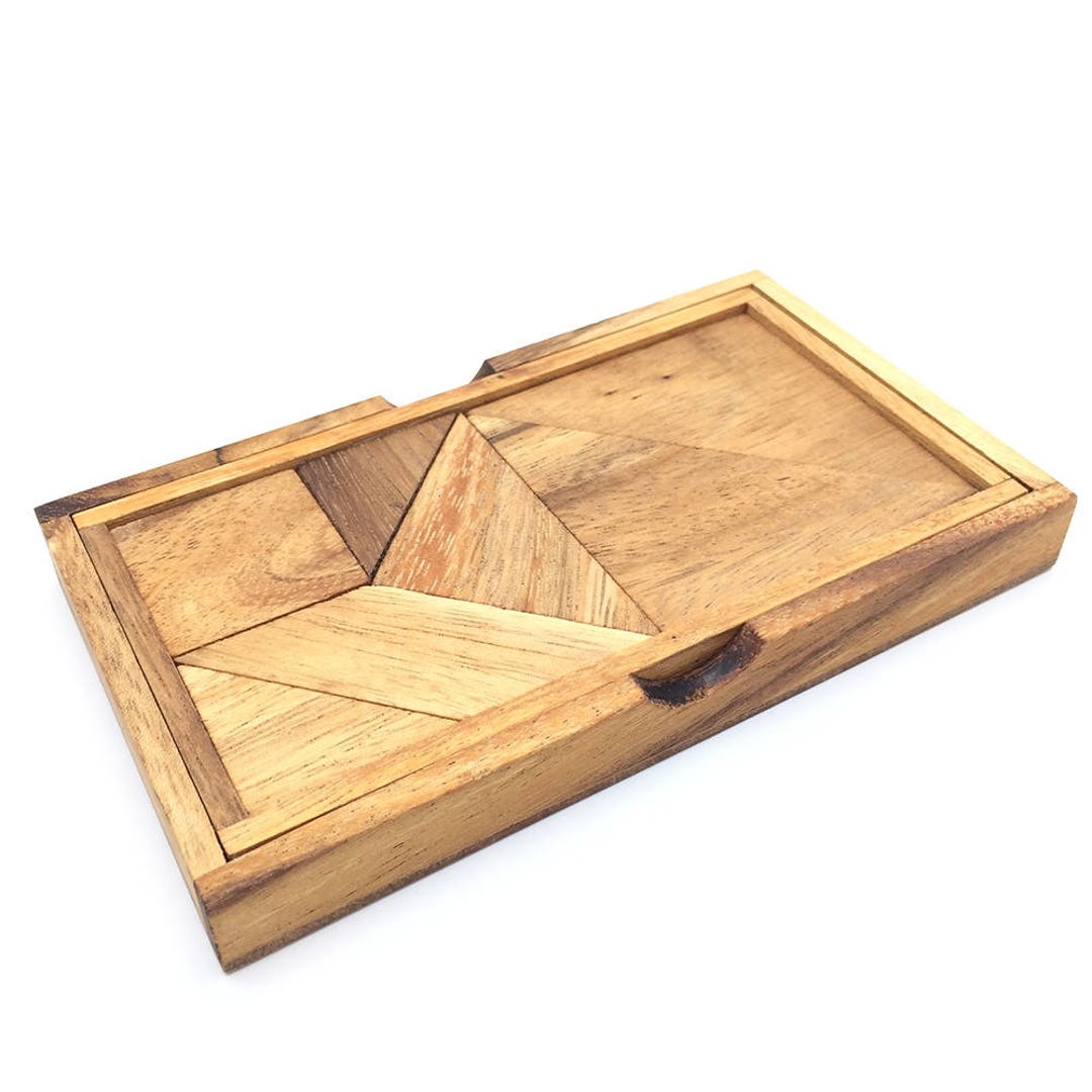 Wooden Toy : Tangram Long Box Wooden Puzzle Brain Teaser the - Etsy