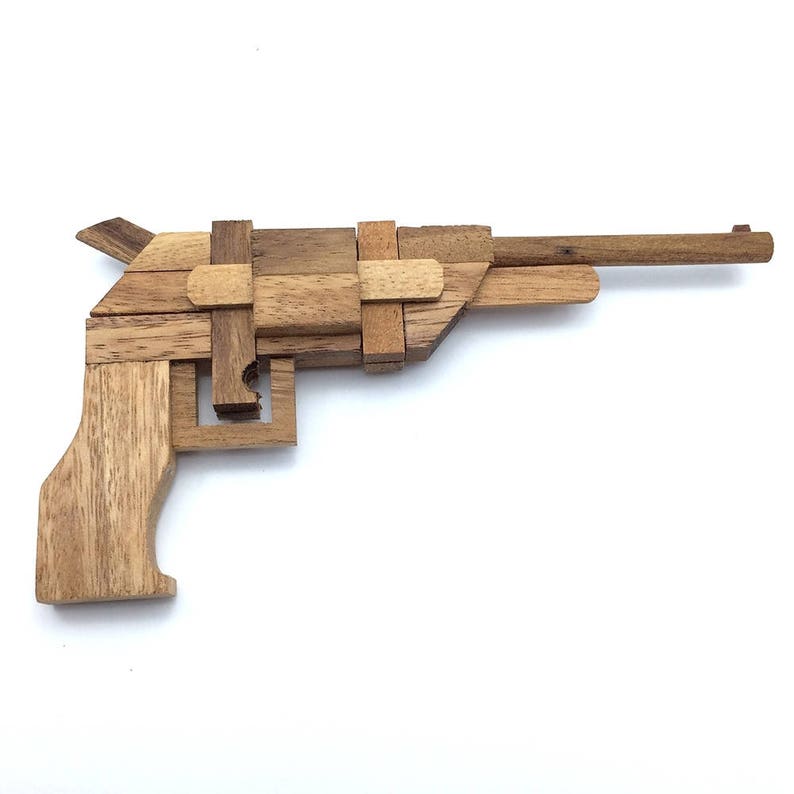 Wooden Toy : Pistol 3D Wooden Puzzle Wooden Toys Brain Teaser | Etsy