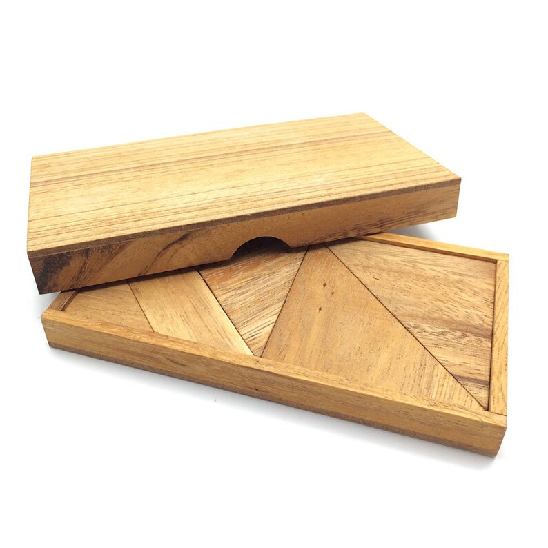 Wooden Toy : Tangram Long Box Wooden Puzzle Brain Teaser the - Etsy