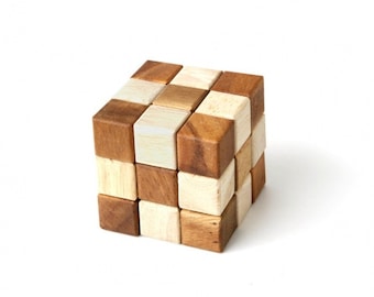 Wooden Cube Game Puzzle - Etsy