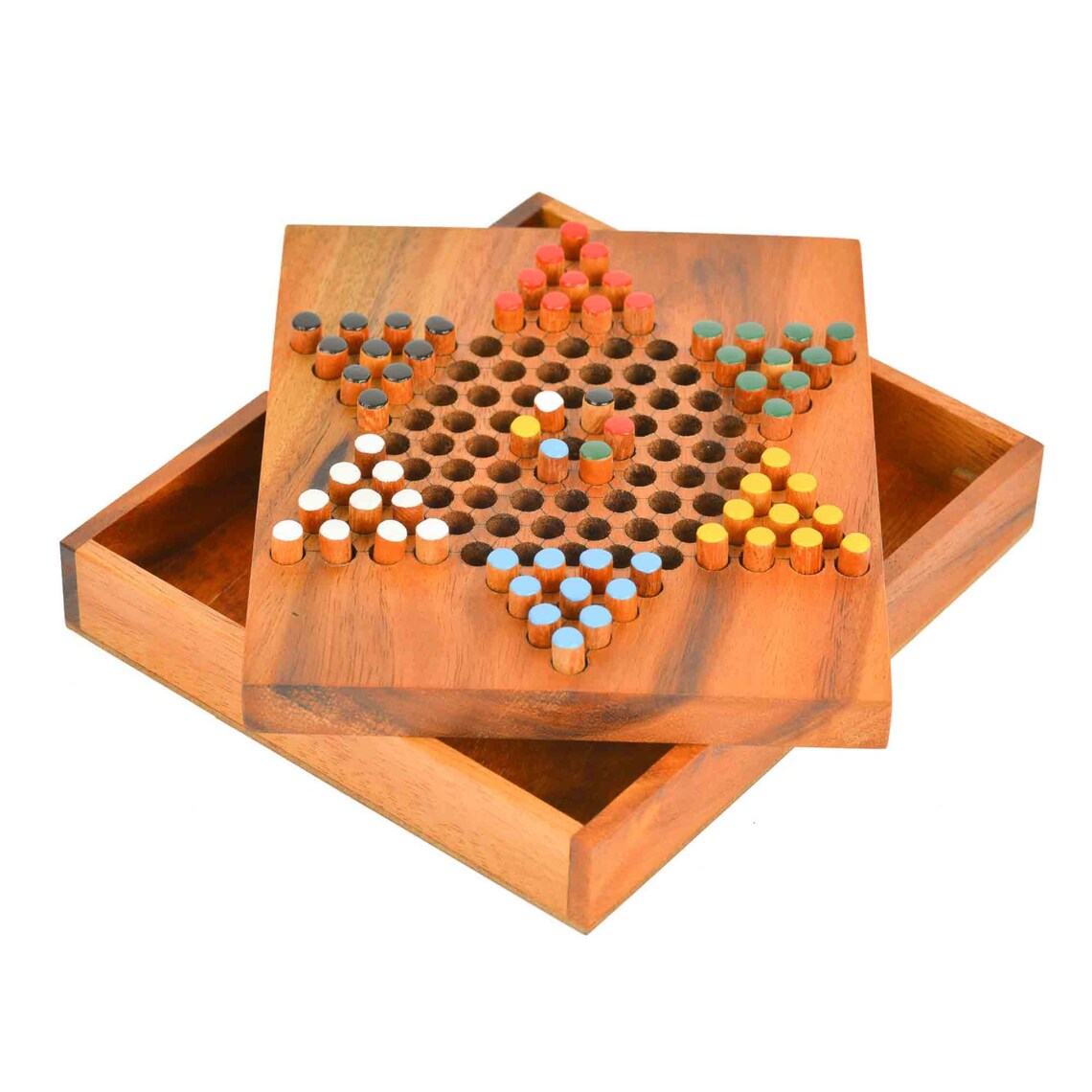Wooden Toy : Chinese Checkers in Box the Organic Natural Puzzle Game ...