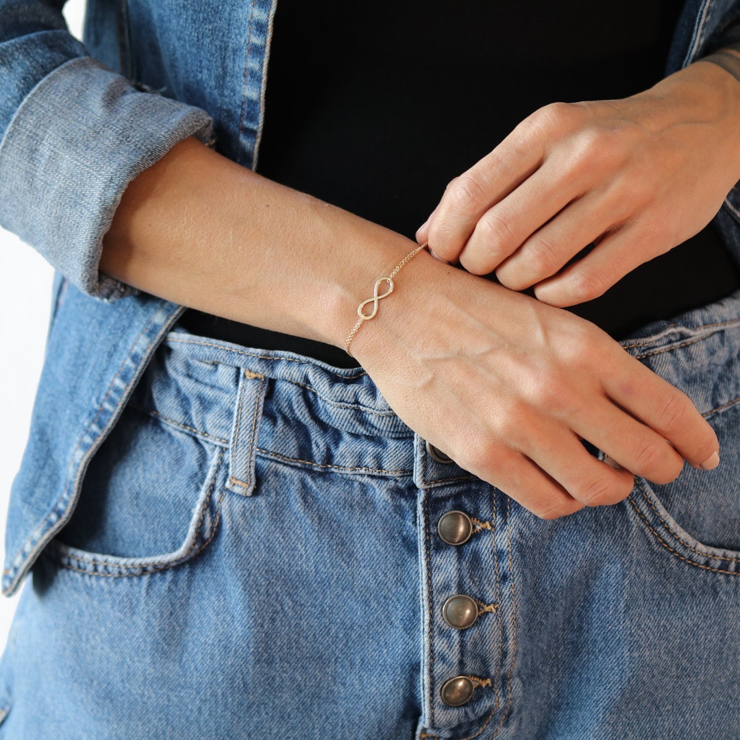 Solid Gold Infinity Bracelet, Eternal Love Bracelet, Elegant Gift for ...
