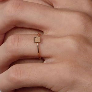Gold Ring With Square Everyday Geometrical Design for Woman - Etsy
