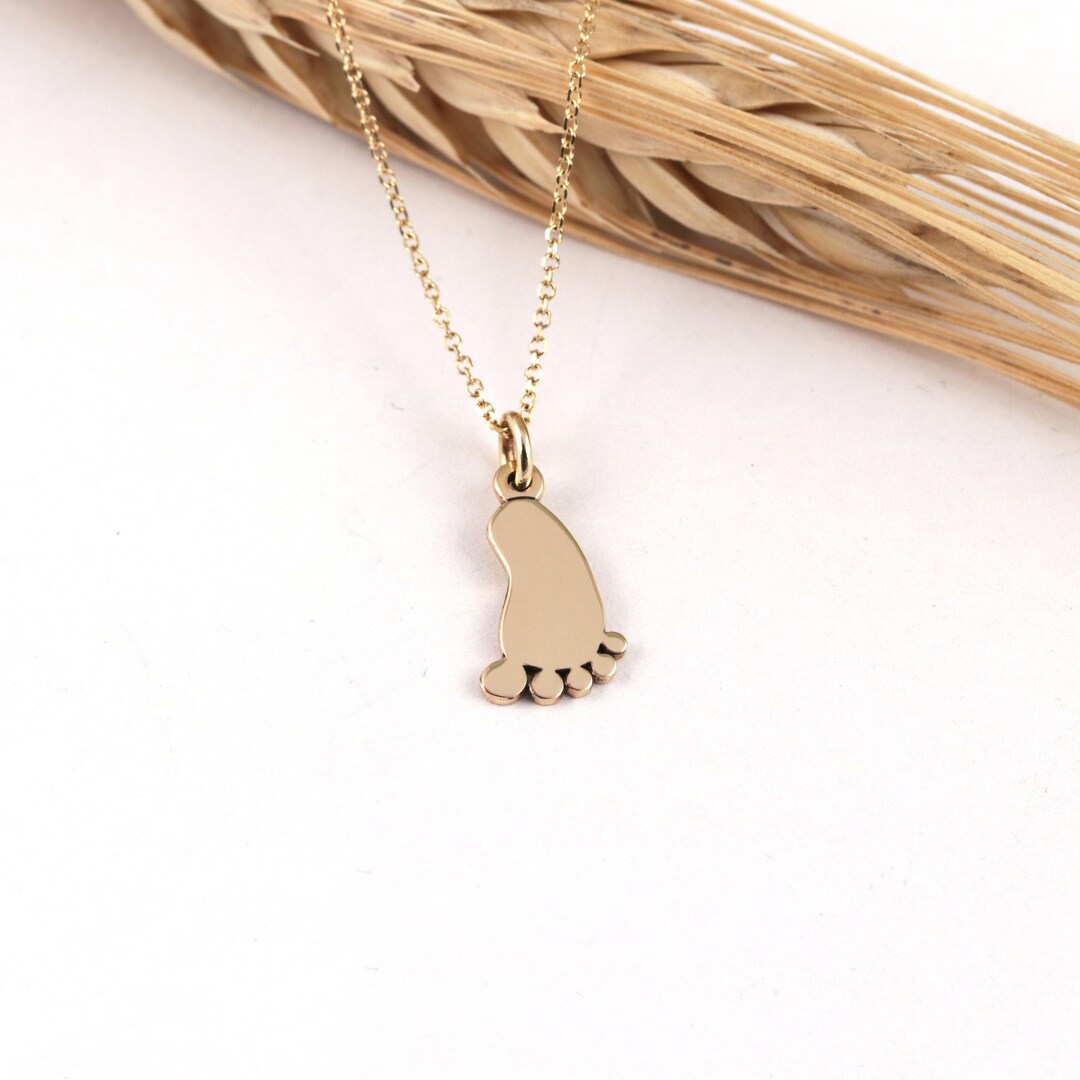 Gold Baby Foot Pendant 9K14K18K Baby Foot Charm Foot - Etsy UK