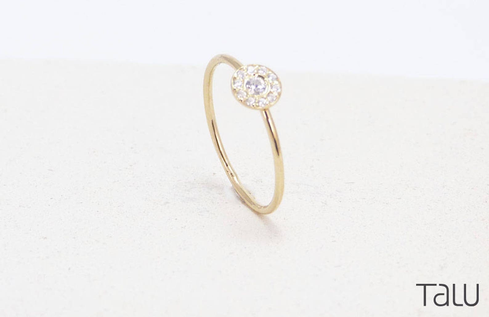 Proposal Ring Gold Diamond Ring for Anniversary Wedding Gift - Etsy