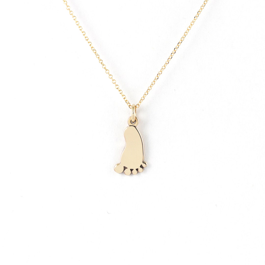 Gold Baby Foot Pendant, 9K,14K,18K, Baby Foot Charm, Foot Necklace ...