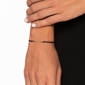 Solid Gold Key Bracelet,key Bracelet, Love Key Bracelet, Cord Bracelet ...