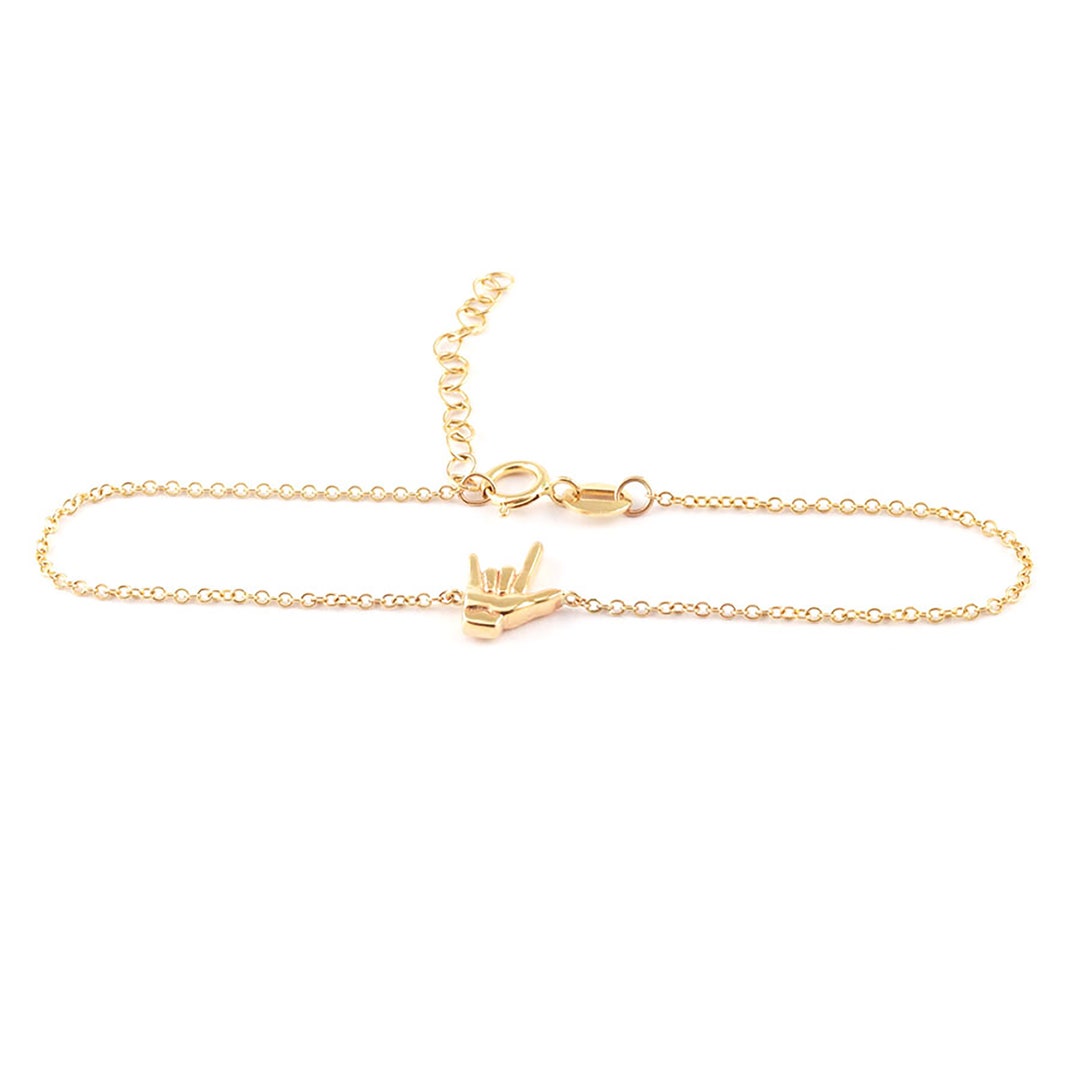 Solid Gold "i Love You" in American Sign Language, Gold Love Hand in ...