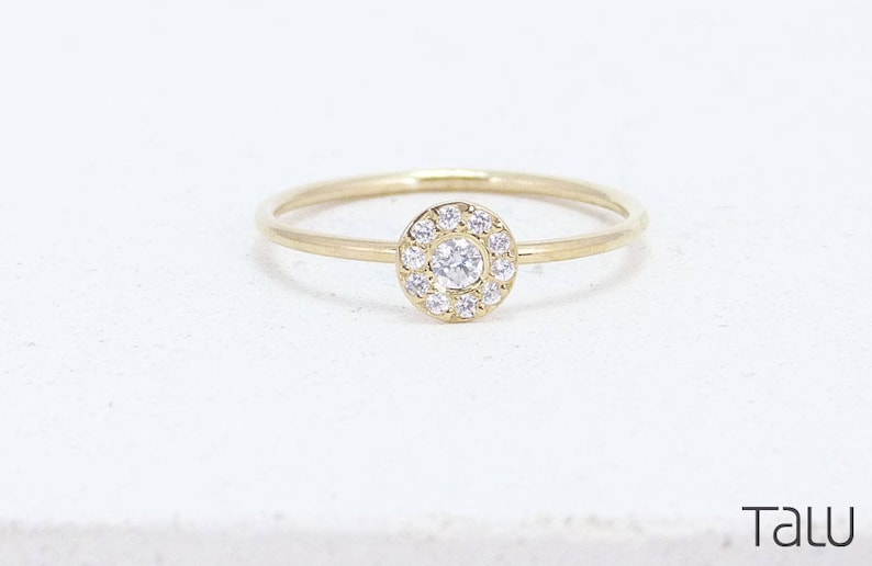 Proposal Ring Gold Diamond Ring for Anniversary Wedding Gift - Etsy