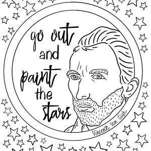 Vincent Van Gogh Coloring Pages - Etsy