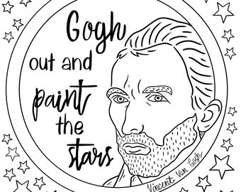 Almond Blossom Vincent Van Gogh Coloring Page PDF 1 - Etsy