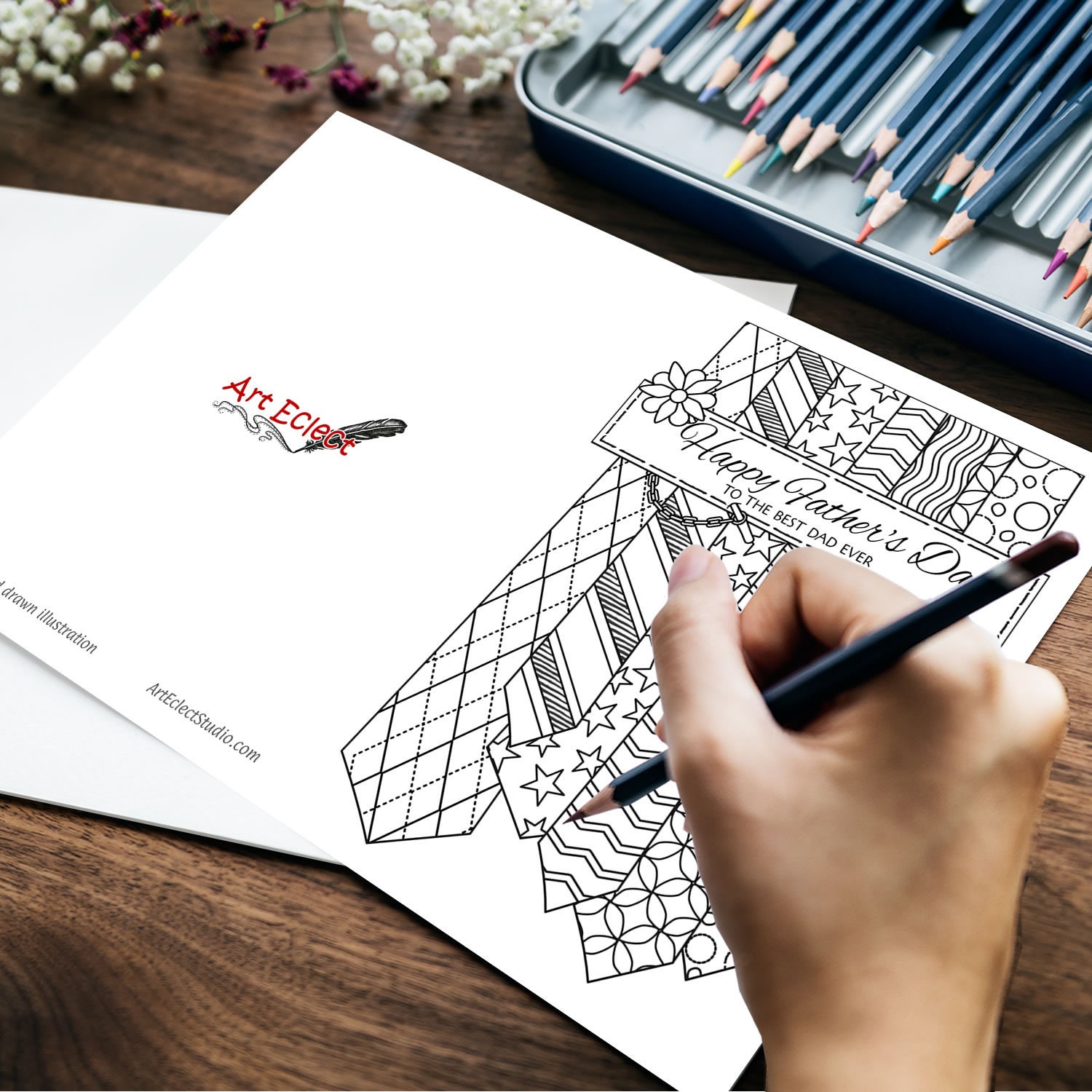 Printable Father's Day Coloring Cards, Instant Downloadable Cards to ...