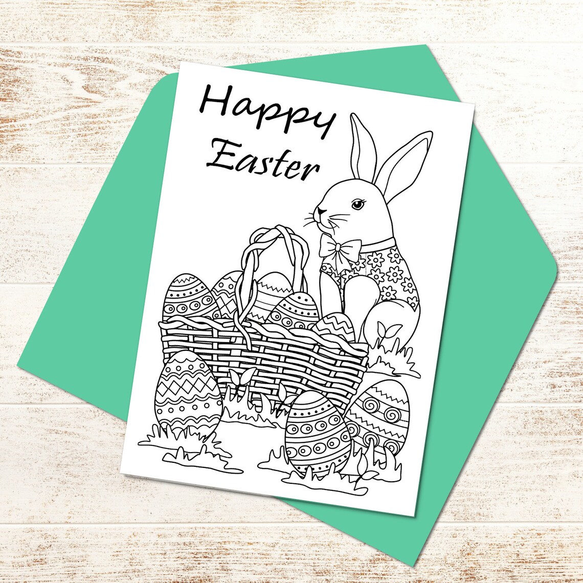 Printable Easter Coloring Cards, Instant Downloadable Cards to Print at ...