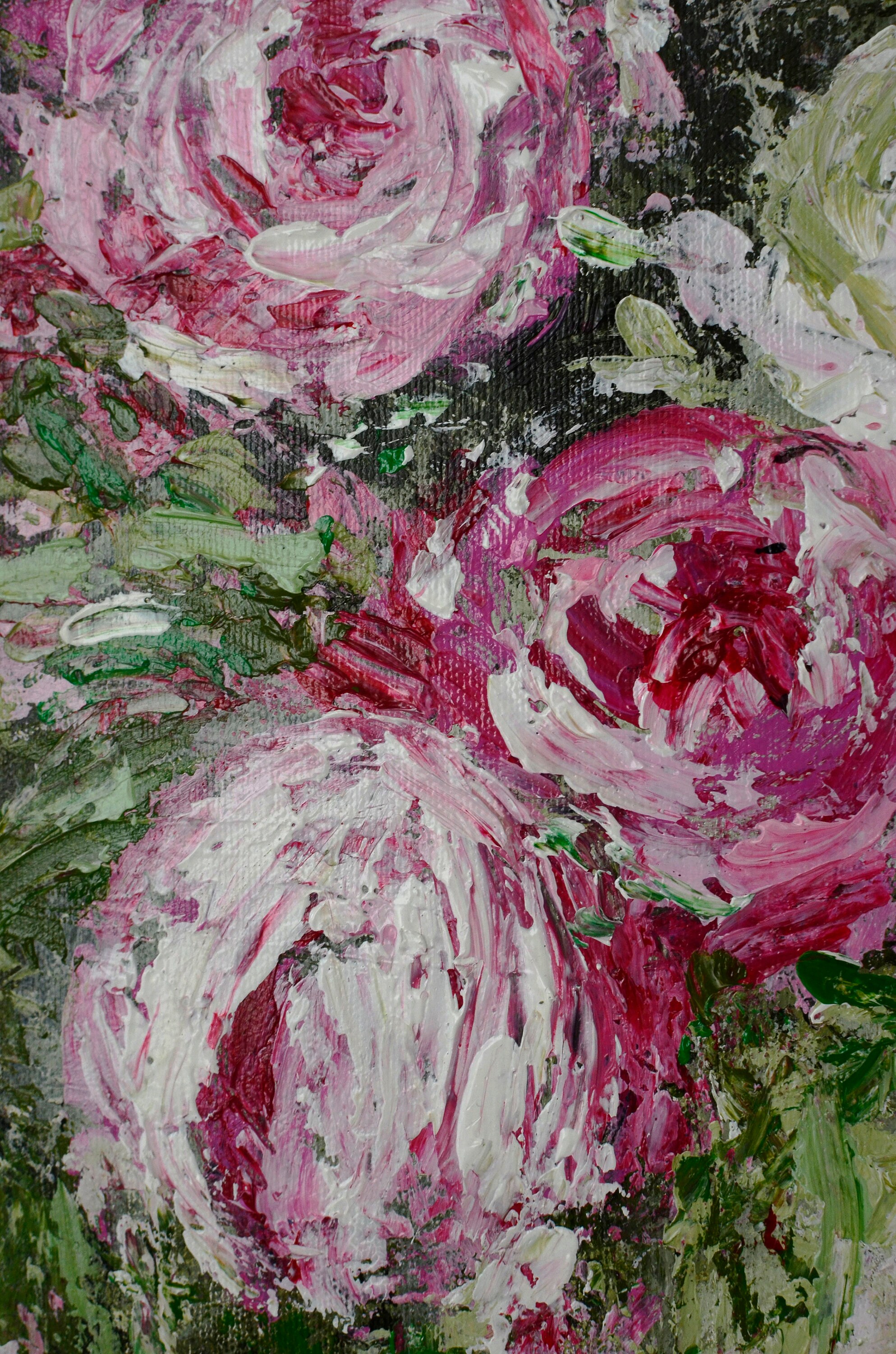 Abstract Flowers Painting on Canvas Roses Painting Floral - Etsy