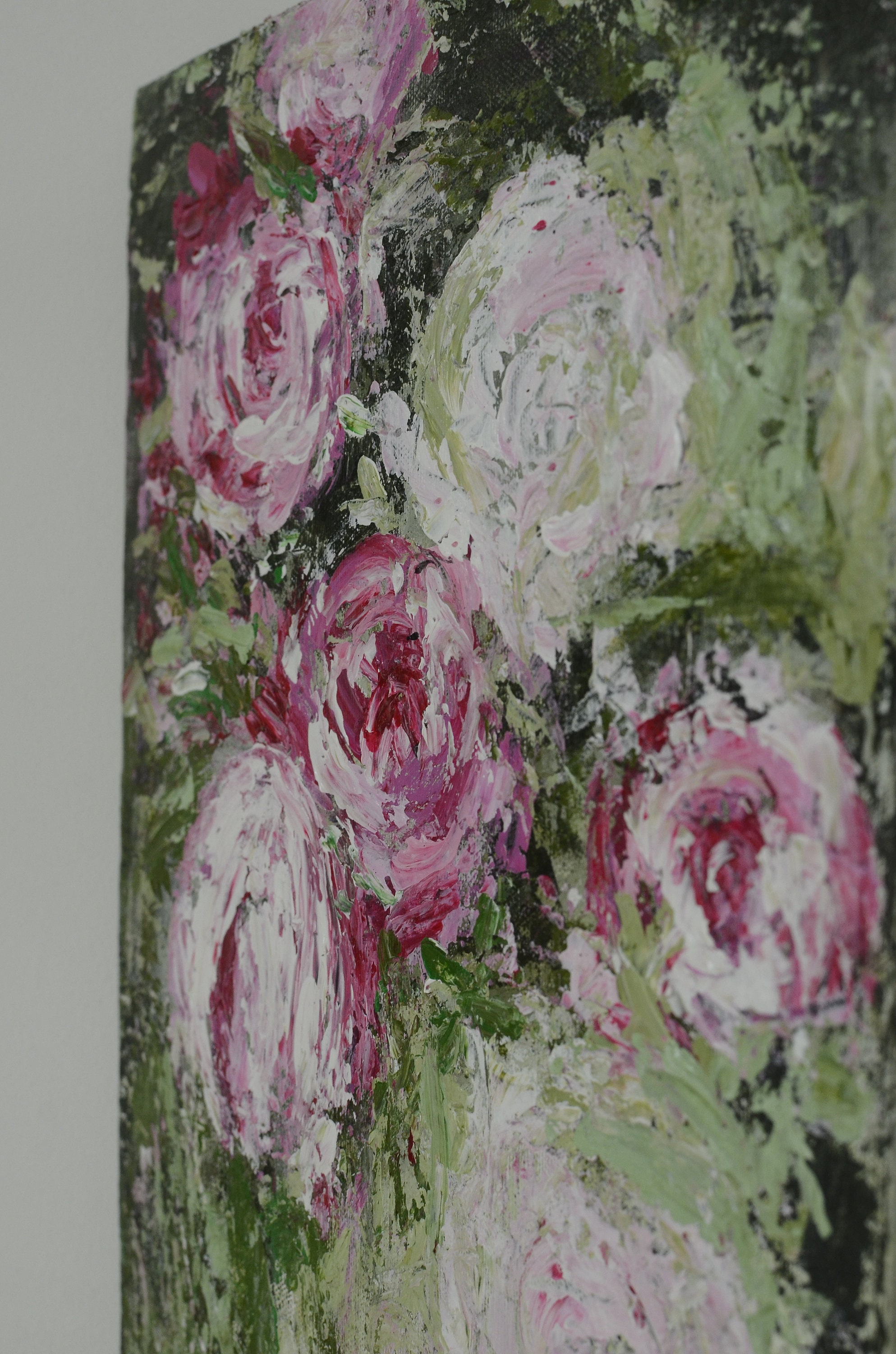Abstract Flowers Painting on Canvas Roses Painting Floral - Etsy