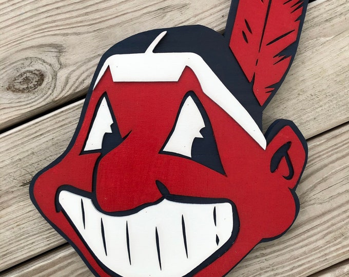 Chief Wahoo Inspired/ Chief Wahoo Wall Art/ Cleveland Indians | Etsy