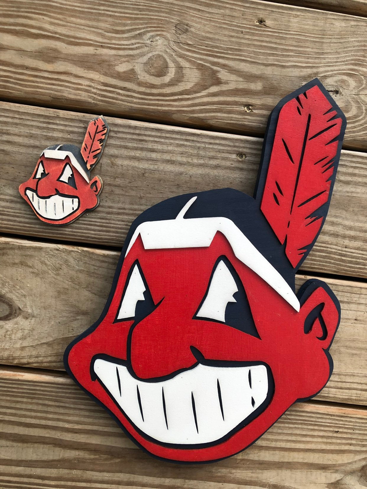 Chief Wahoo Wall Art Cleveland Indians — Hometown WoodWerksHometown ...