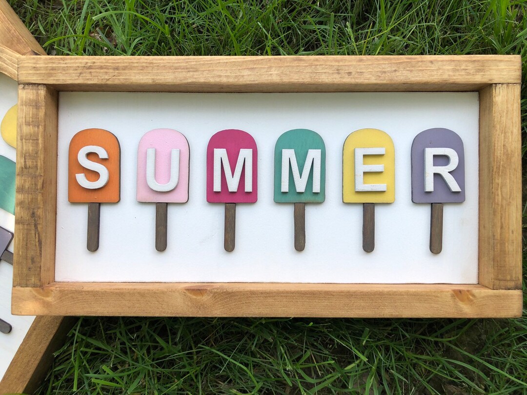 Summer Decor/ Summer Signs/ Popsicle Sign/ Coffee Bar Sign/ 3D Sign ...
