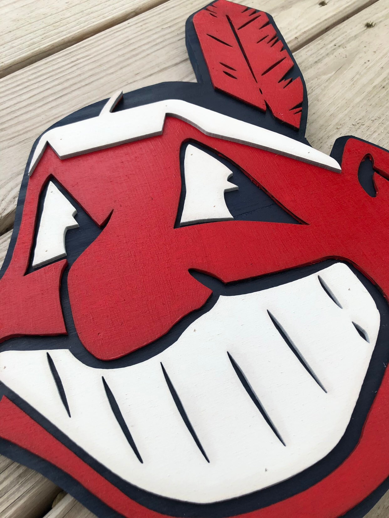 Chief Wahoo Wall Art Cleveland Indians — Hometown WoodWerksHometown ...