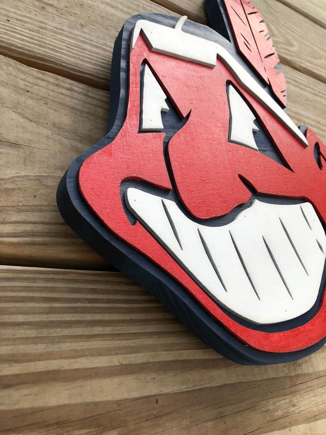 Chief Wahoo Inspired/ Chief Wahoo Wall Art/ Cleveland Indians | Etsy