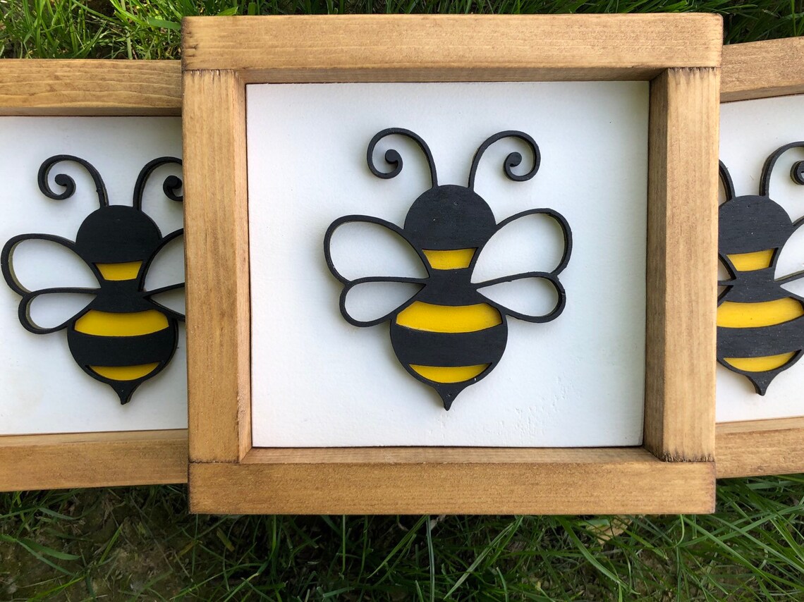 Bee Signs/ Bee Decor/ 3D Signs/ Bumble Bee Decor/ Summer - Etsy