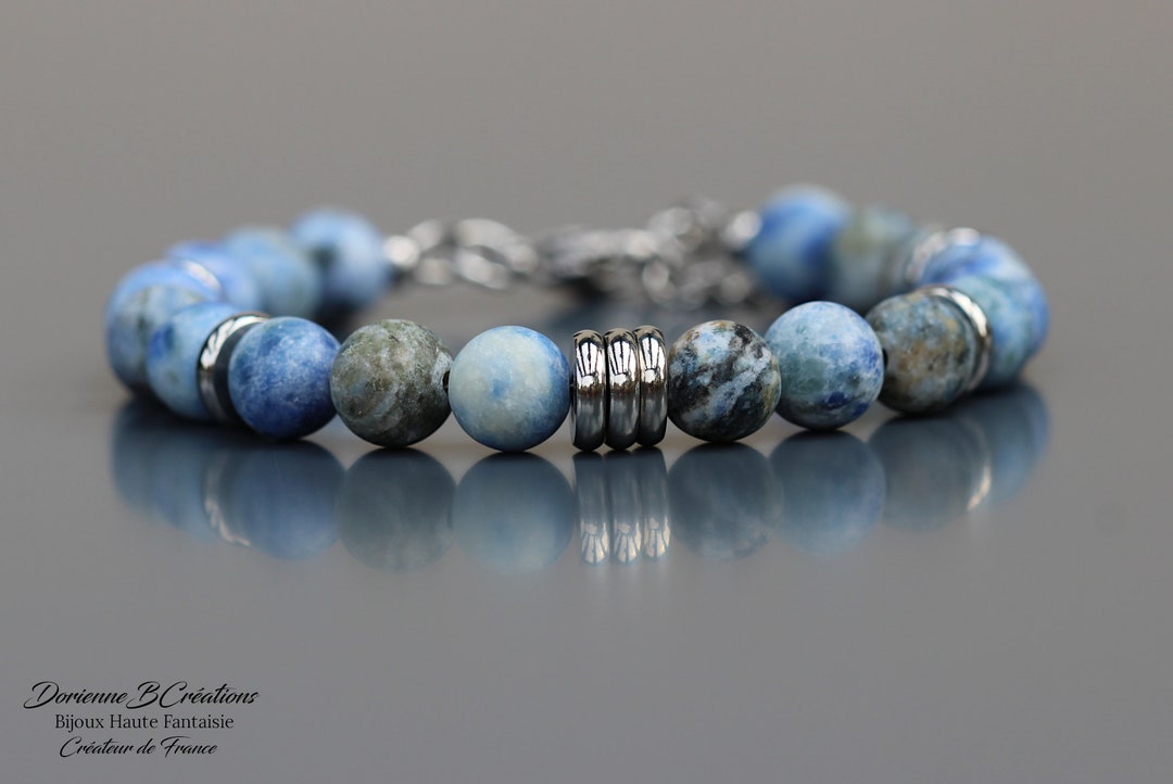Natural Jasper and Heishi Stainless Steel Bracelet for Women. Stainless ...