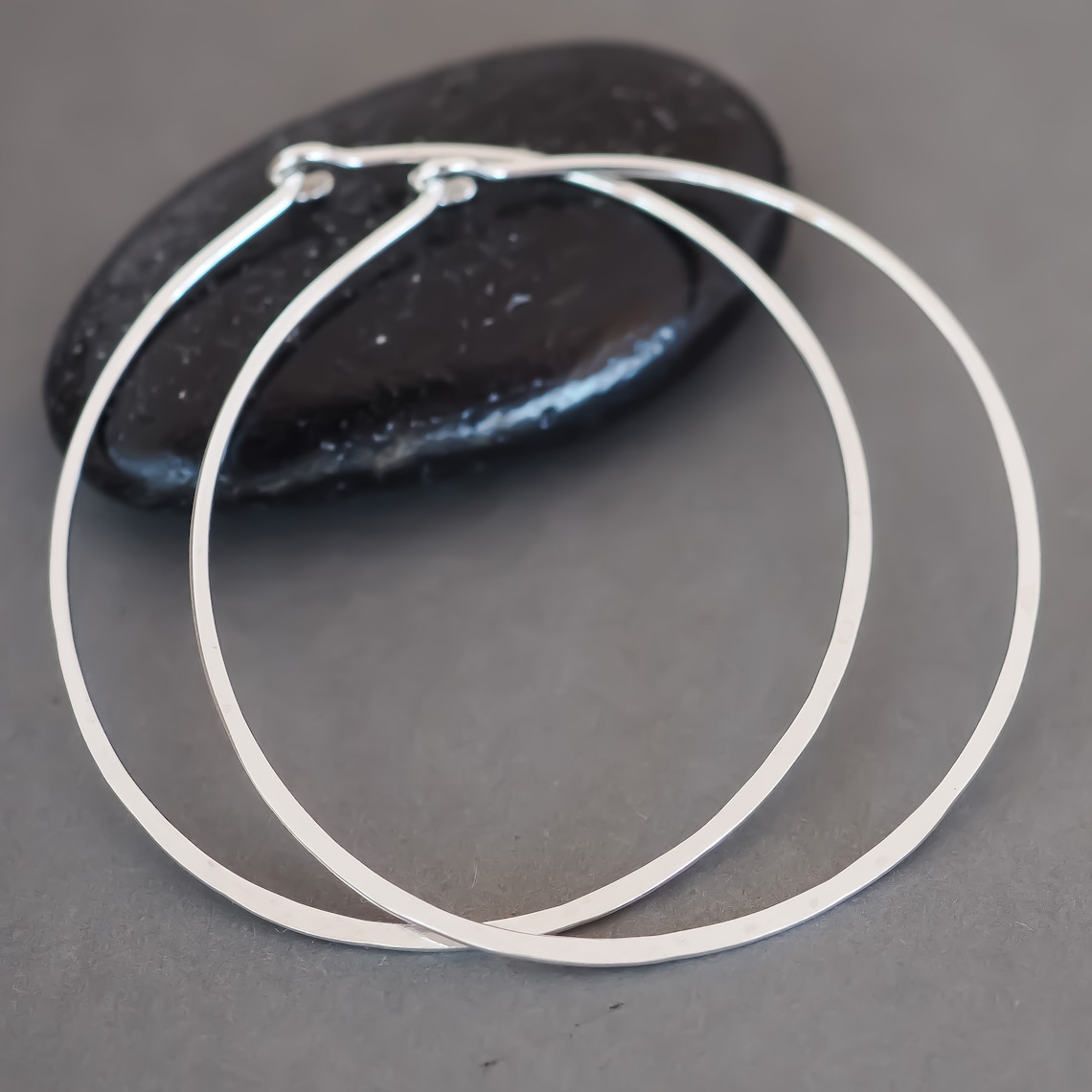 Extra Large Sterling Silver Round Hoop Earrings With FREE - Etsy