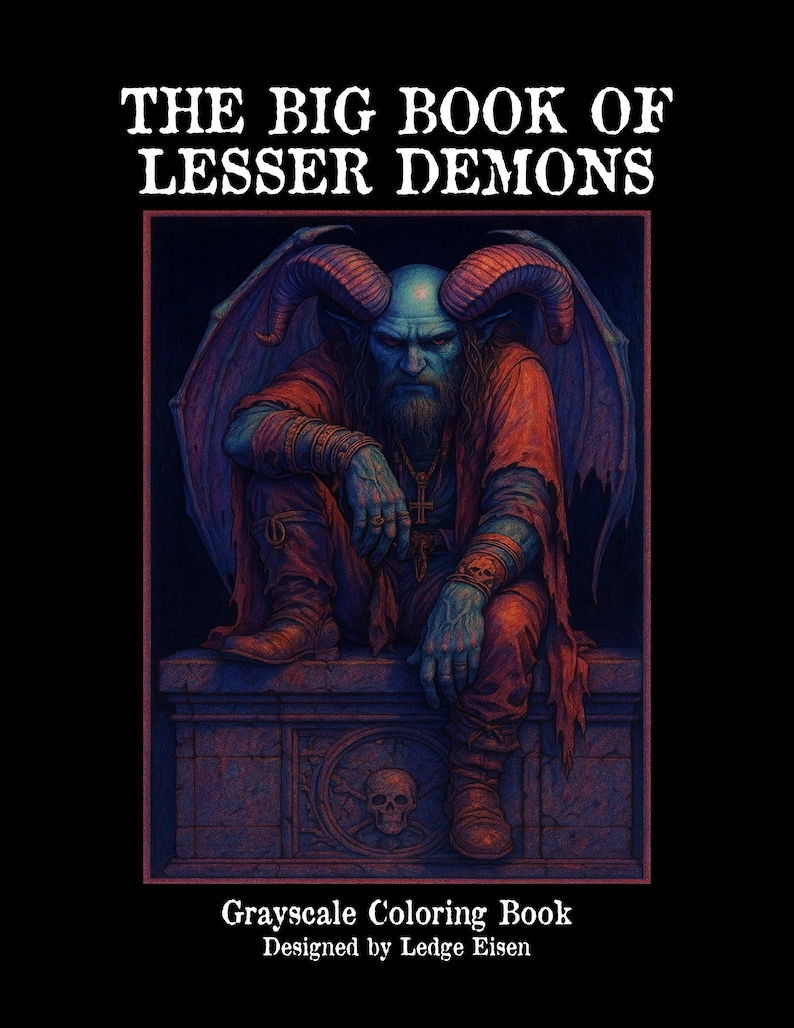 The Big Book of Lesser Demons Grayscale Coloring Book - Etsy