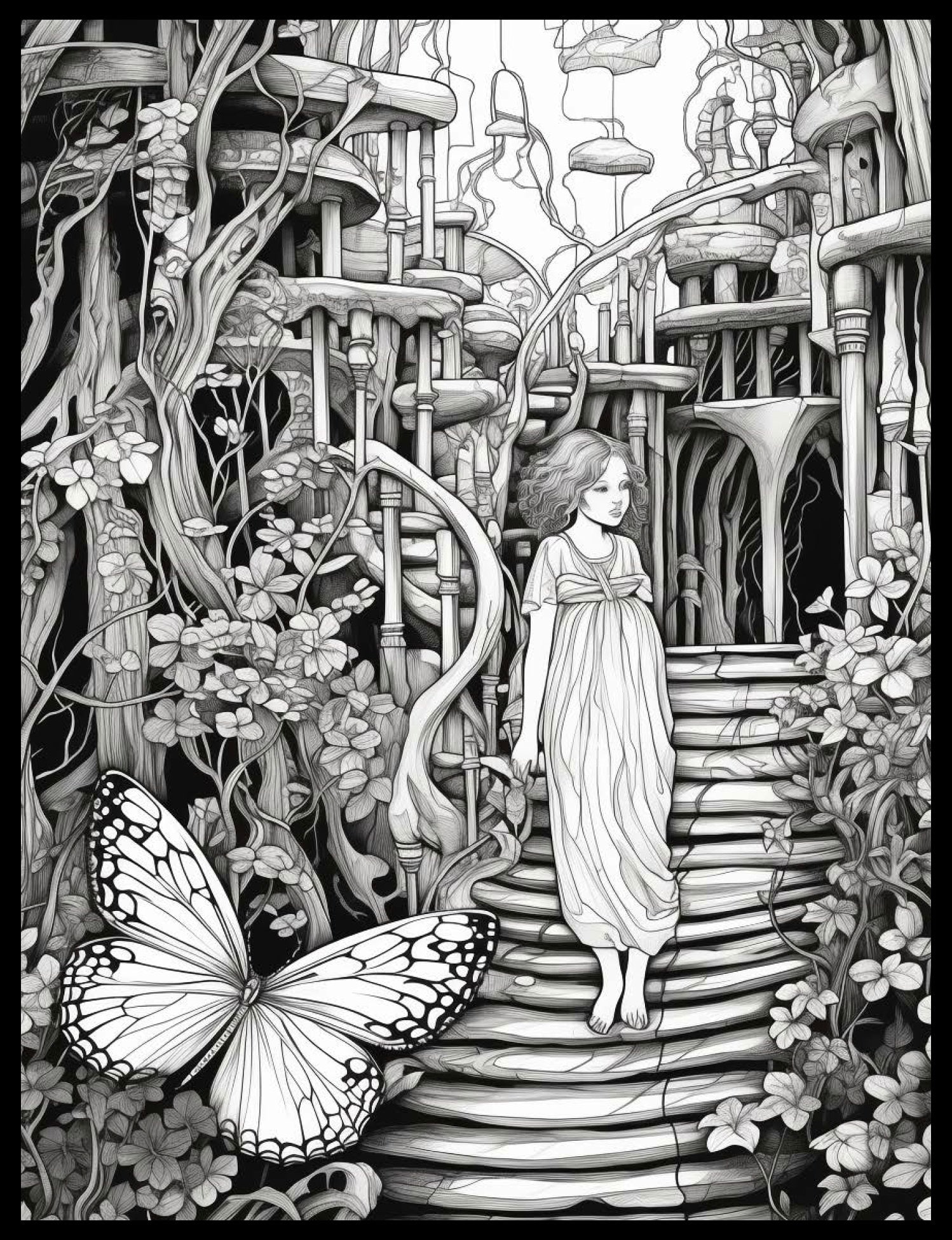 Butterfly Gardens of Faraway Coloring Book - Etsy