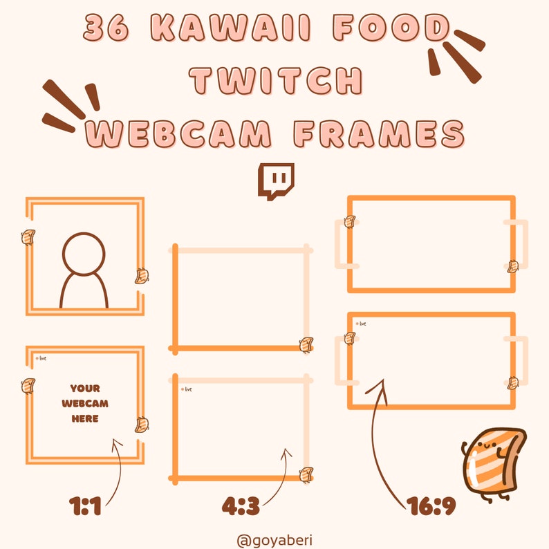 36 Kawaii Food Twitch Webcam Frames for Streaming Family/child Friendly ...