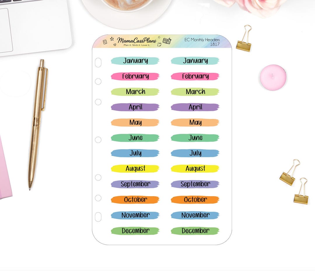Monthly Headers Planner Stickers - Etsy