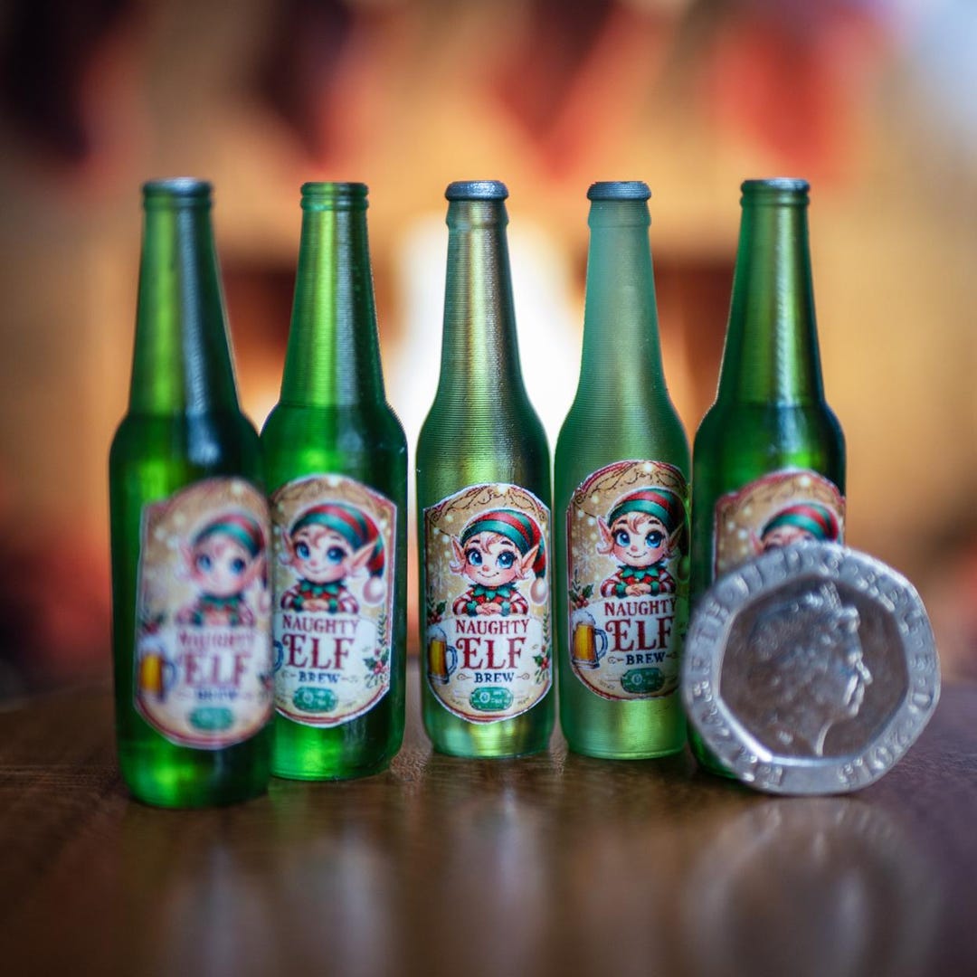 Naughty Elf Brew Miniature Prop Bottles for Elf on the Shelf - 51mm ...