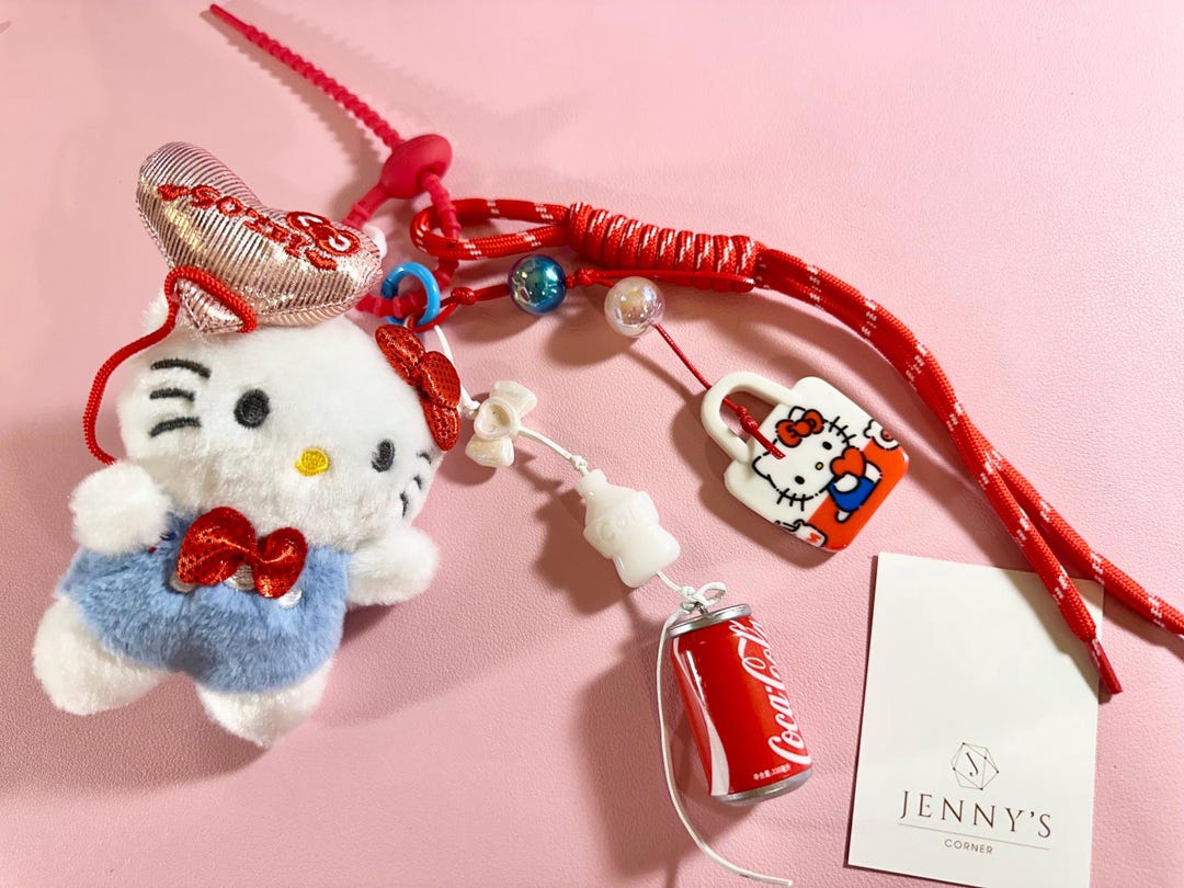 Plush Kitty Keychain/ Kitty Purse Chain/ Cute HK Bag Charm / HK ...
