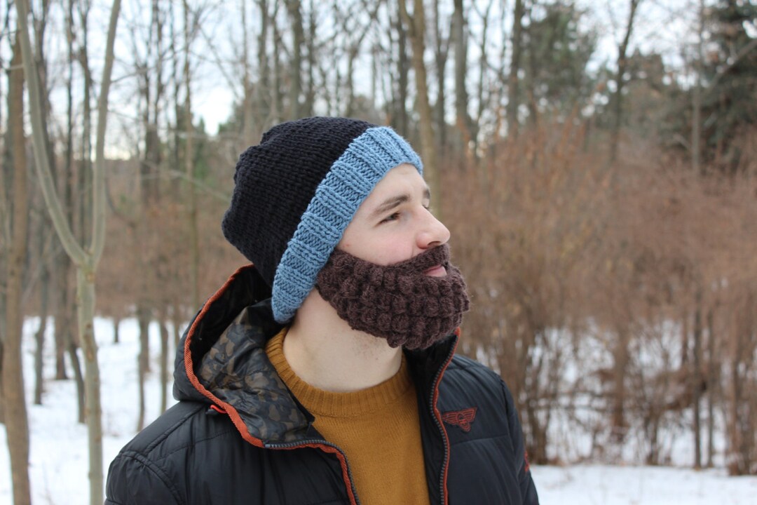 Crochet Beard and Hat | Knitted Face Warmer, Snowboard, Ski Mask and ...