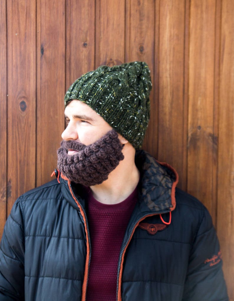 Men’s Snowboard, Ski Mask and Beanie | Funny Knitted Beard and Hat ...