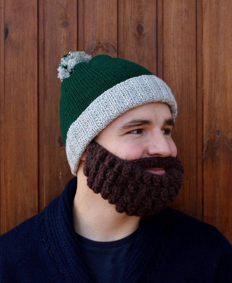 Crochet Beard and Hat Knitted Face Warmer, Snowboard, Ski Mask and ...
