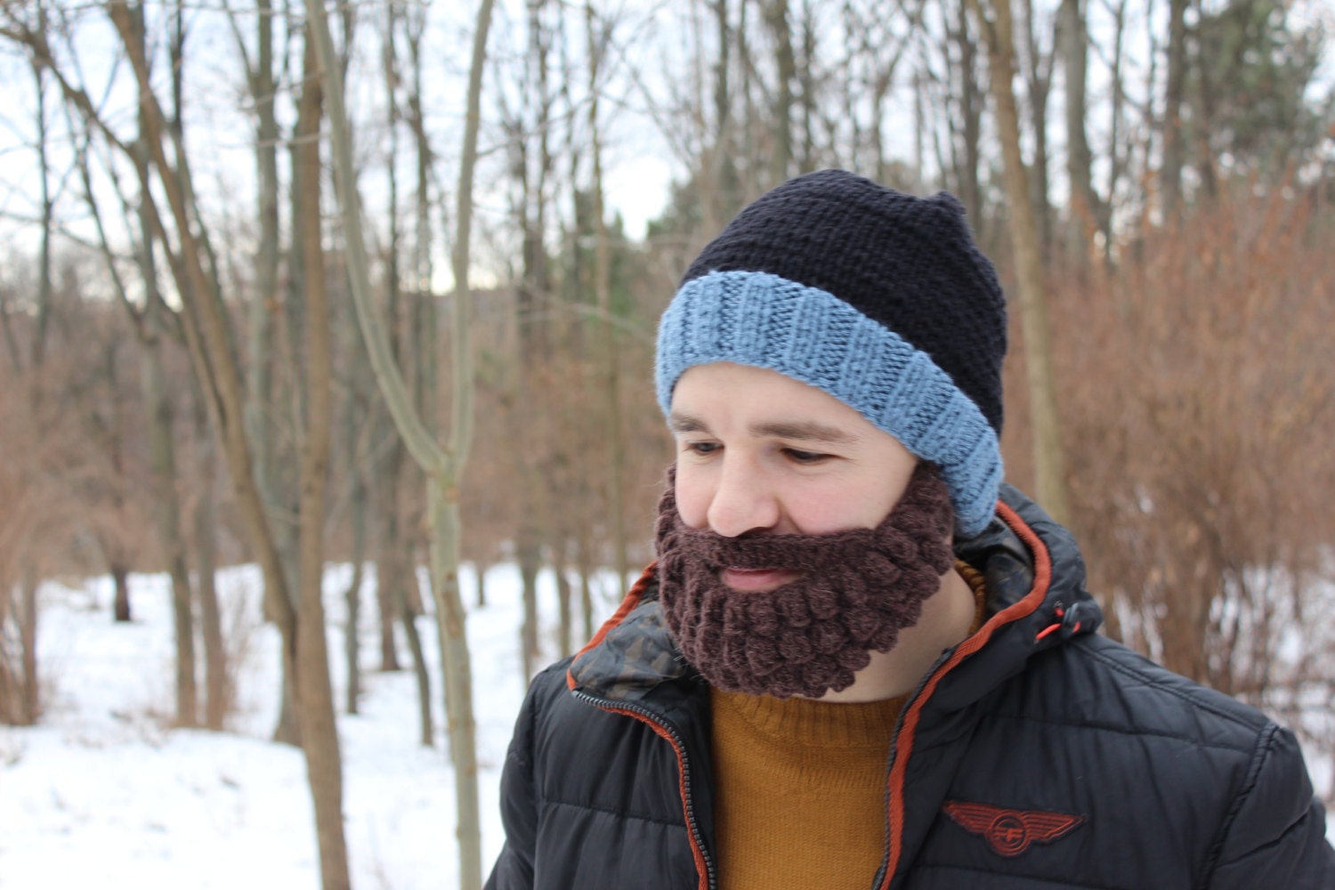 Crochet Beard and Hat | Knitted Face Warmer, Snowboard, Ski Mask and ...
