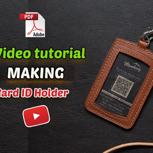 Pattern Leather ID Card Holder ID Card Holder pattern ID | Etsy