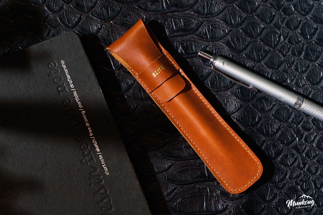 Leather Pen Case Pencil Case Leather Pen Pouch Pen Holder - Etsy