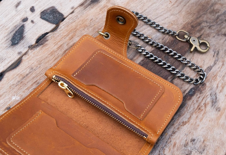 Biker Chain Wallet Leather Biker Wallet leather Walletbiker - Etsy