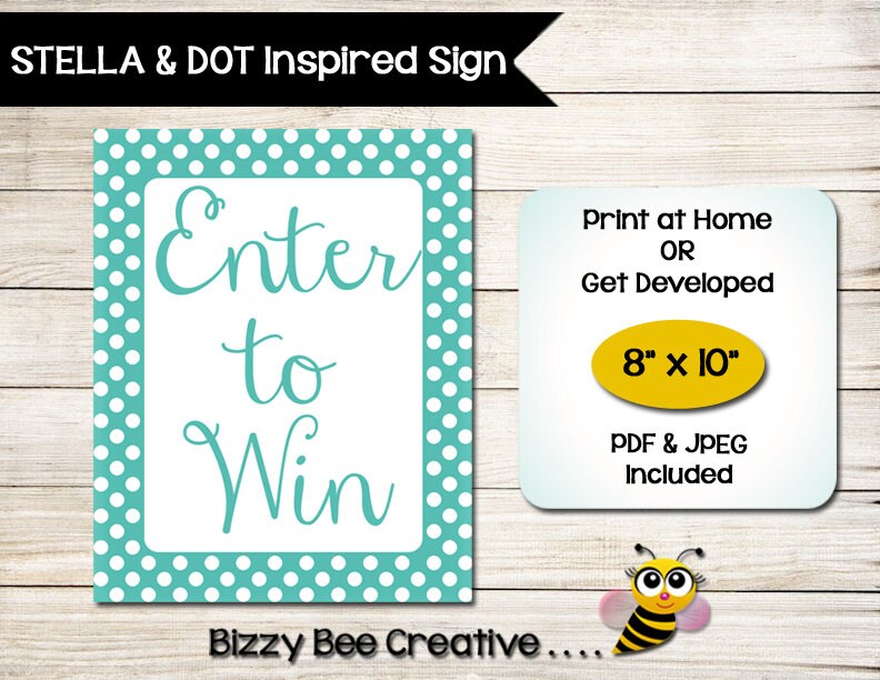 Enter to Win Sign Contest Sign Raffle Door Prize | Etsy