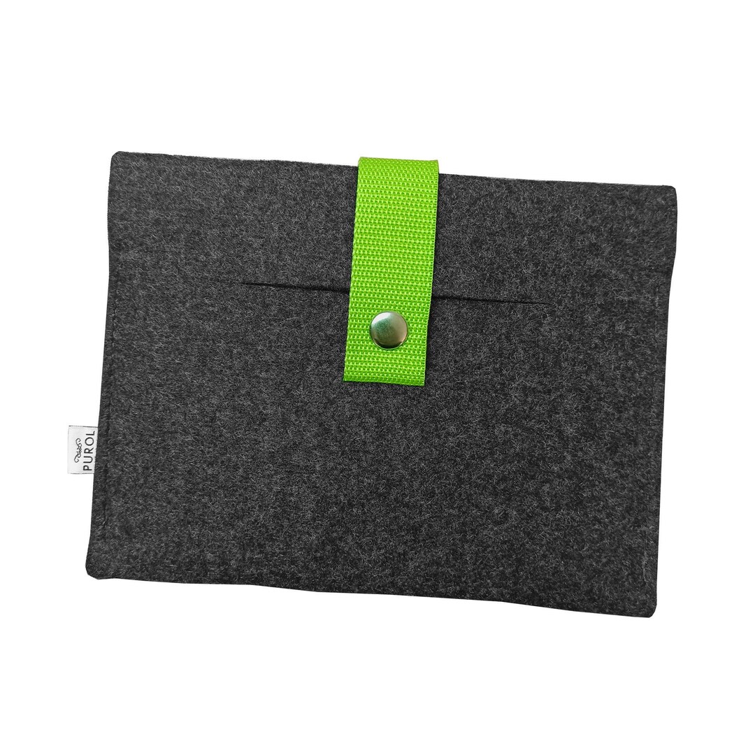 GREEN BUCKLE iPad Felt Sleeve Tablet Case All Models Dark Grey Felt ...