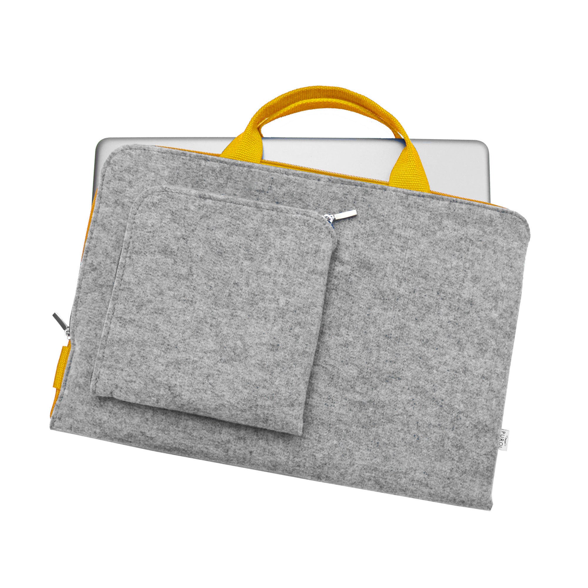 MacBook Felt Sleeve Laptop Case With Handle Yellow Zipper All Sizes All ...