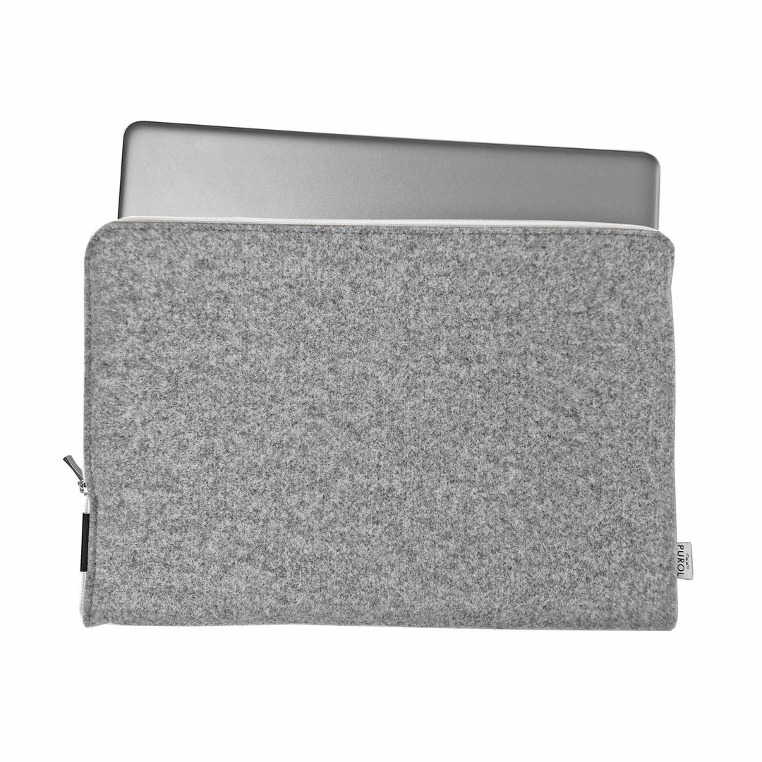 LAPTOP SLEEVE MacBook Cover Gray Felt With White Zipper All Sizes ...